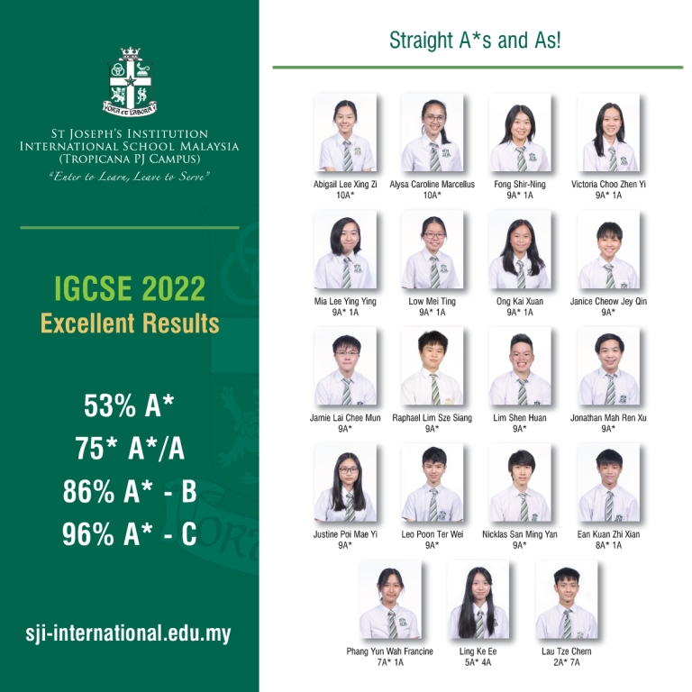 IGCSE 2022 RESULTS: CONSISTENTLY OUTSTANDING | ST Joseph's Institution International School In ...